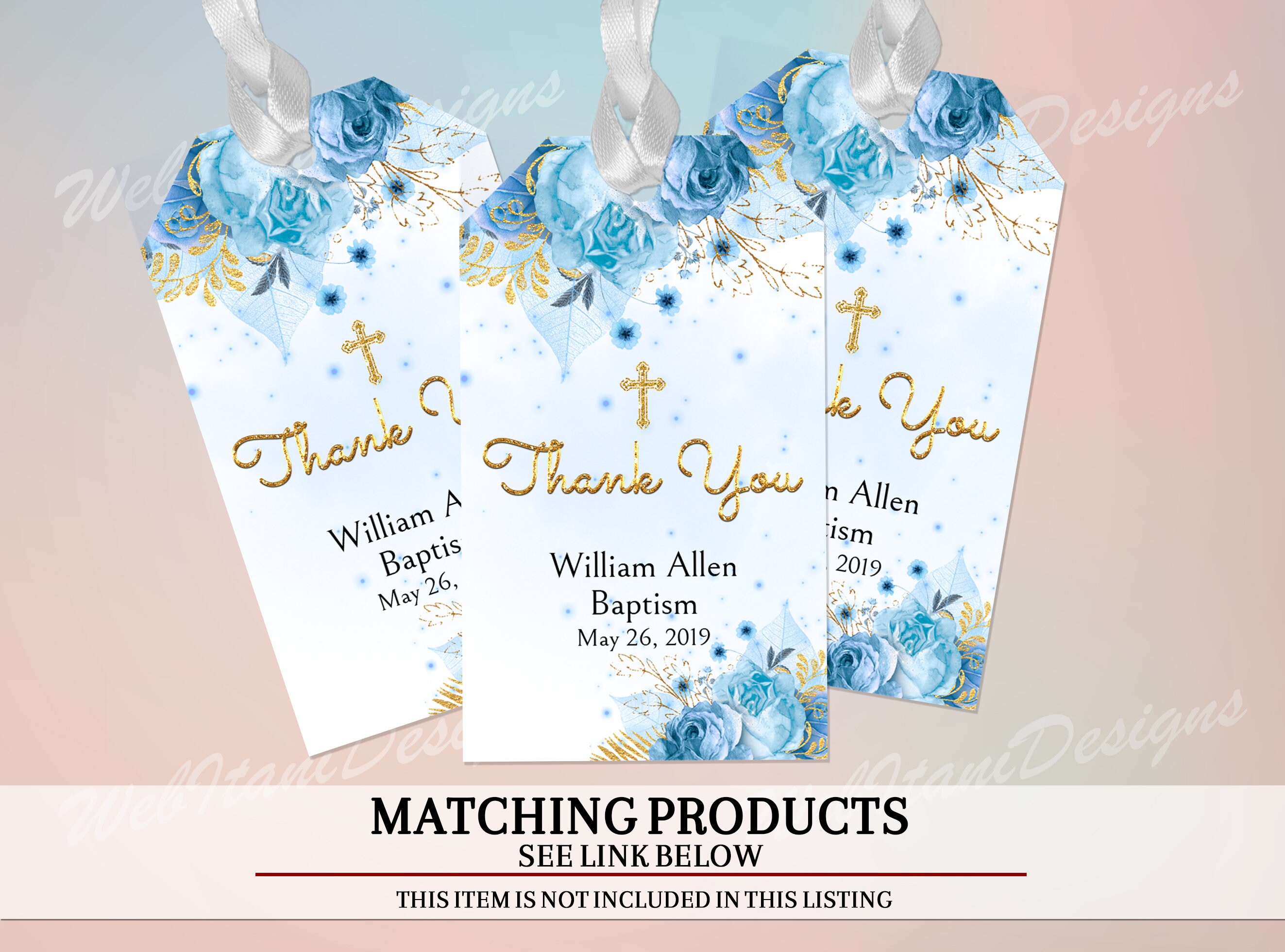 Stickers, Labels & Tags Tags Paper & Party Supplies Christening Tags ...
