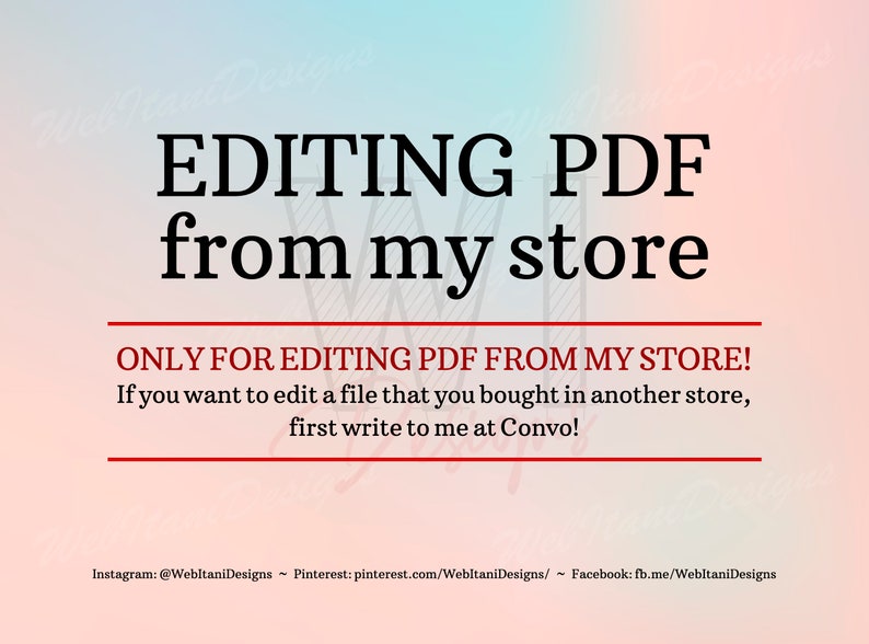 Editing PDF Add On Custom Edit Service for Editable PDF - Etsy