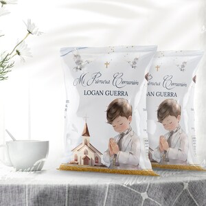 Spanish Chip Bag for Boy First Holy Communion, Religious Chip Bags ...