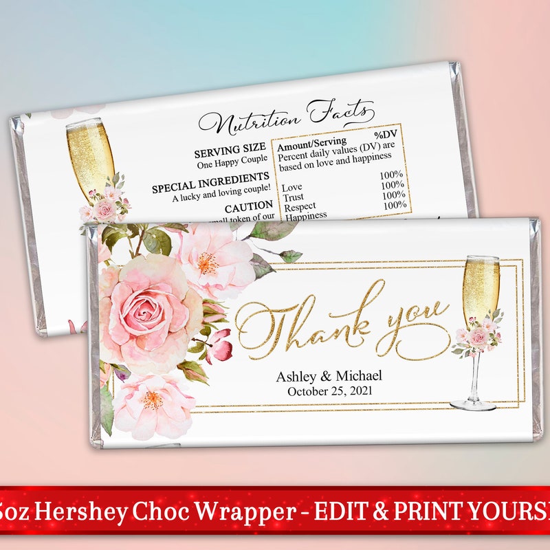 Wedding Candy Bar Wrapper - Etsy