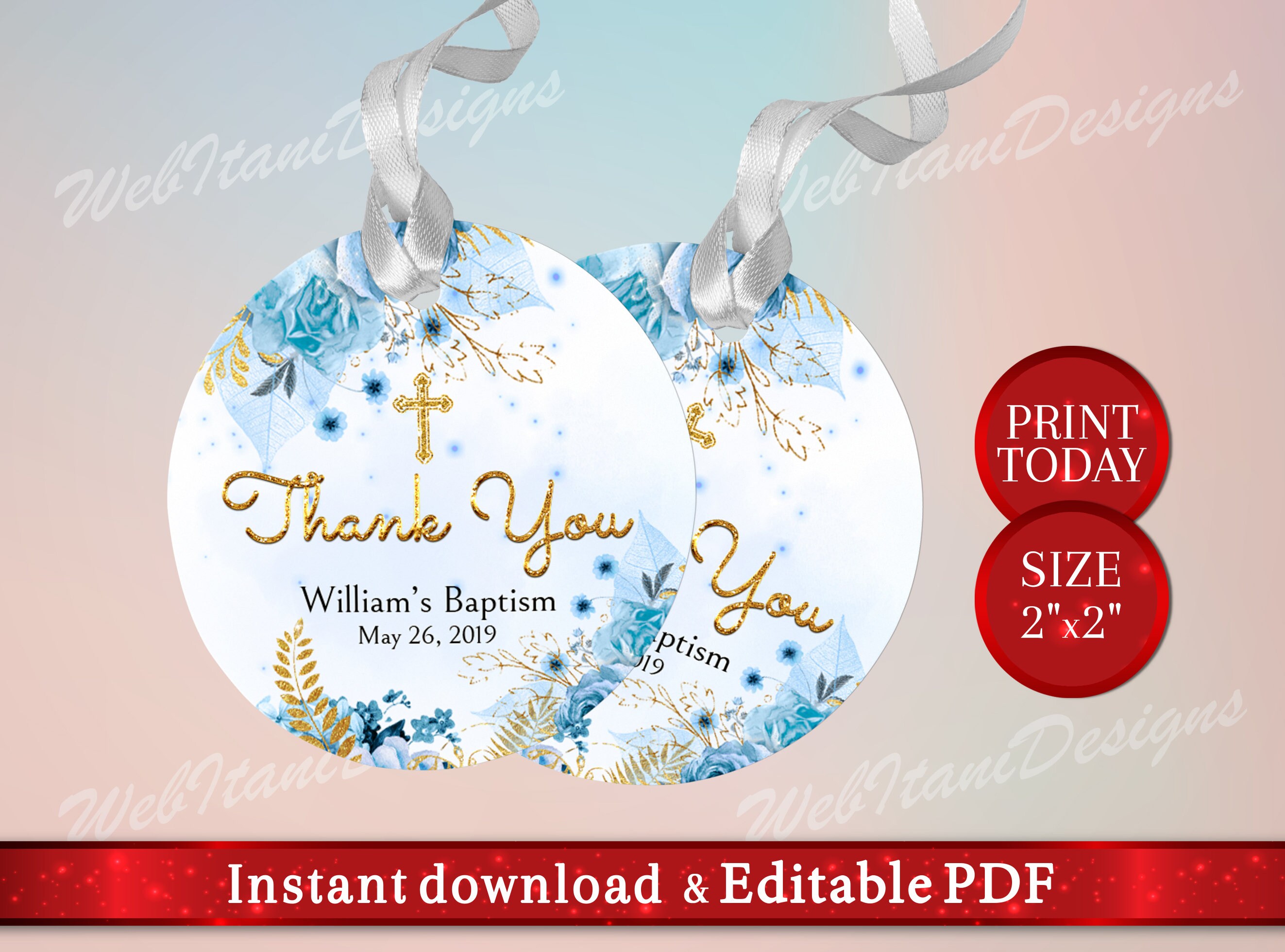 Stickers, Labels & Tags Tags Paper & Party Supplies Christening Tags ...