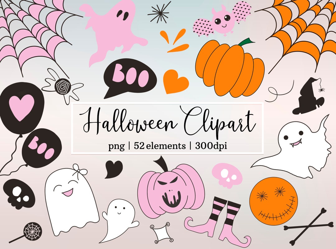 Cute Halloween Clipart Set for Mystic Halloween Party With - Etsy