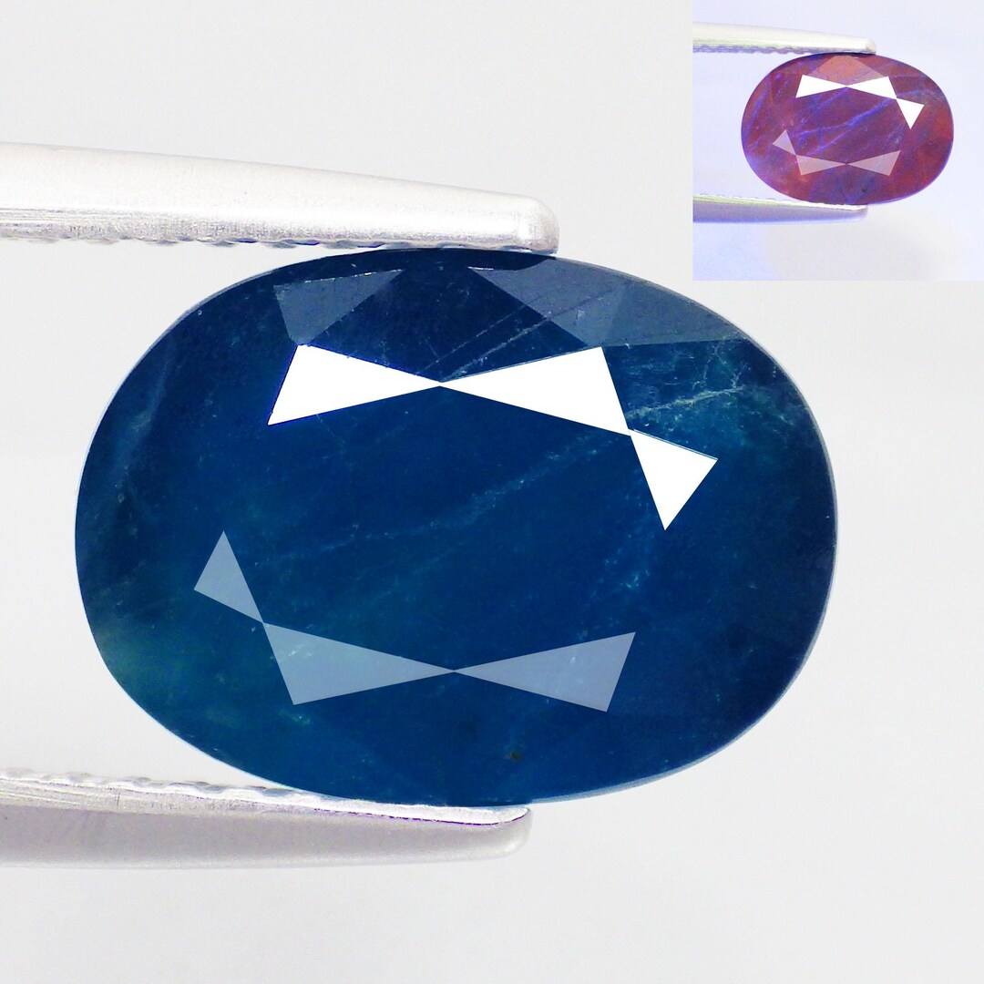 2.80 Ct Valuable 100% Natural uv Color Change Blue Green to Pinkish ...