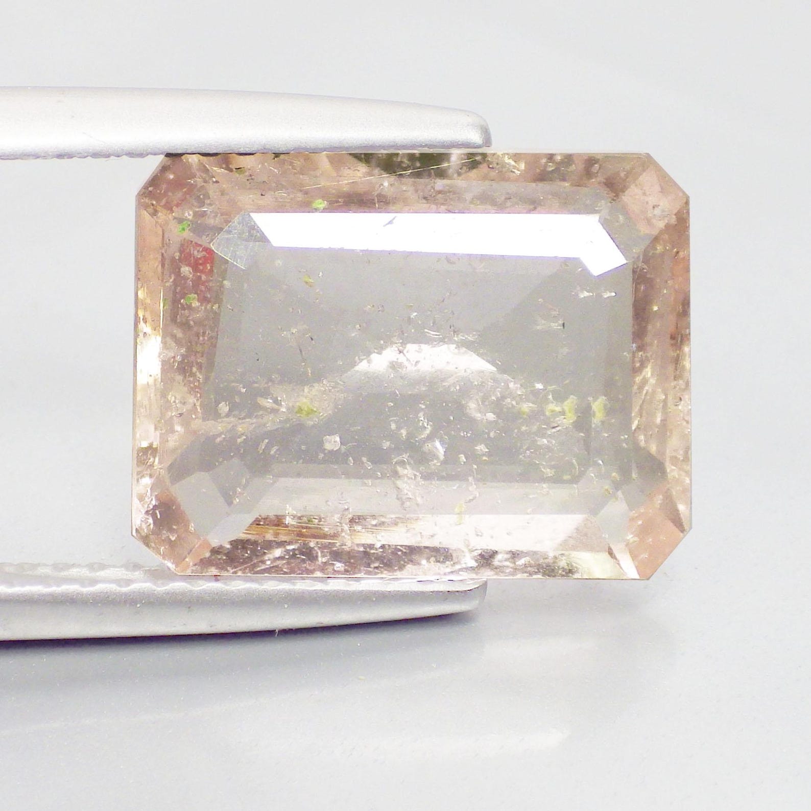 6.10 Ct Dainty Fire Rectangle (13 X 10 Mm) Natural Peach Pink Morganite ...