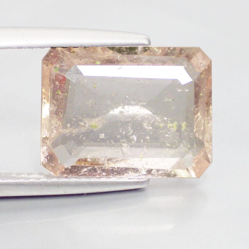 6.10 Ct Dainty Fire Rectangle (13 X 10 Mm) Natural Peach Pink Morganite ...