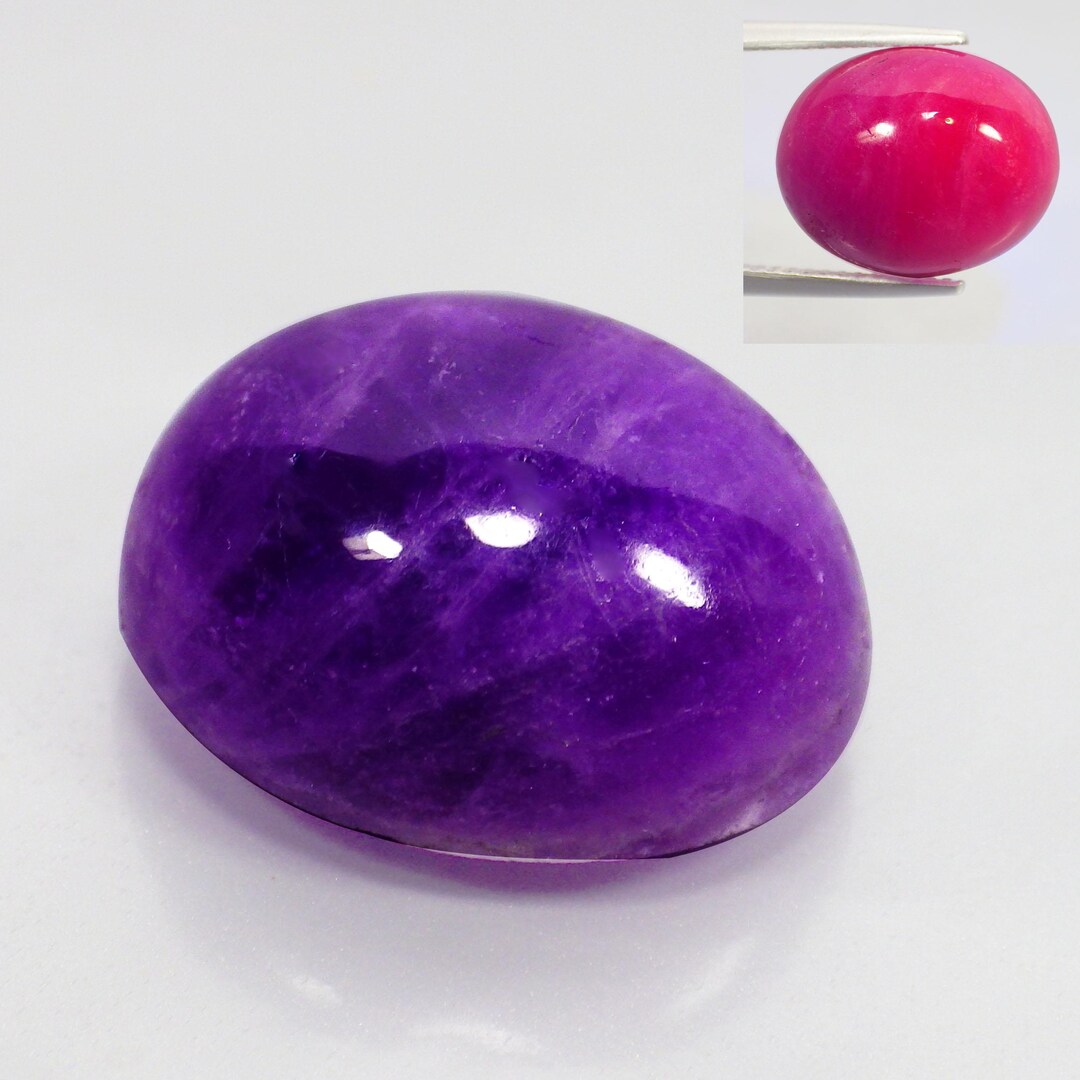 8.60 Ct Rarest 100% Natural uv Color Change Purple to Pinkish Orange ...