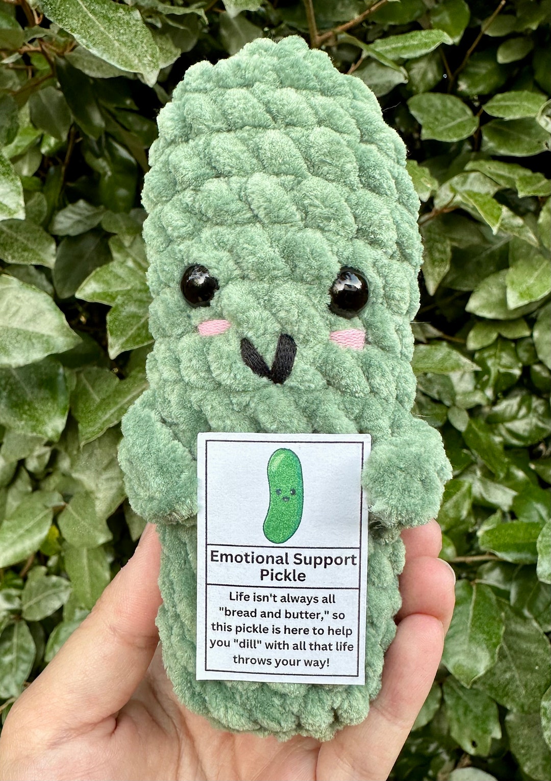 Mini Pickle Emotional Support Plush Crochet Toy Stuffed Animal ...