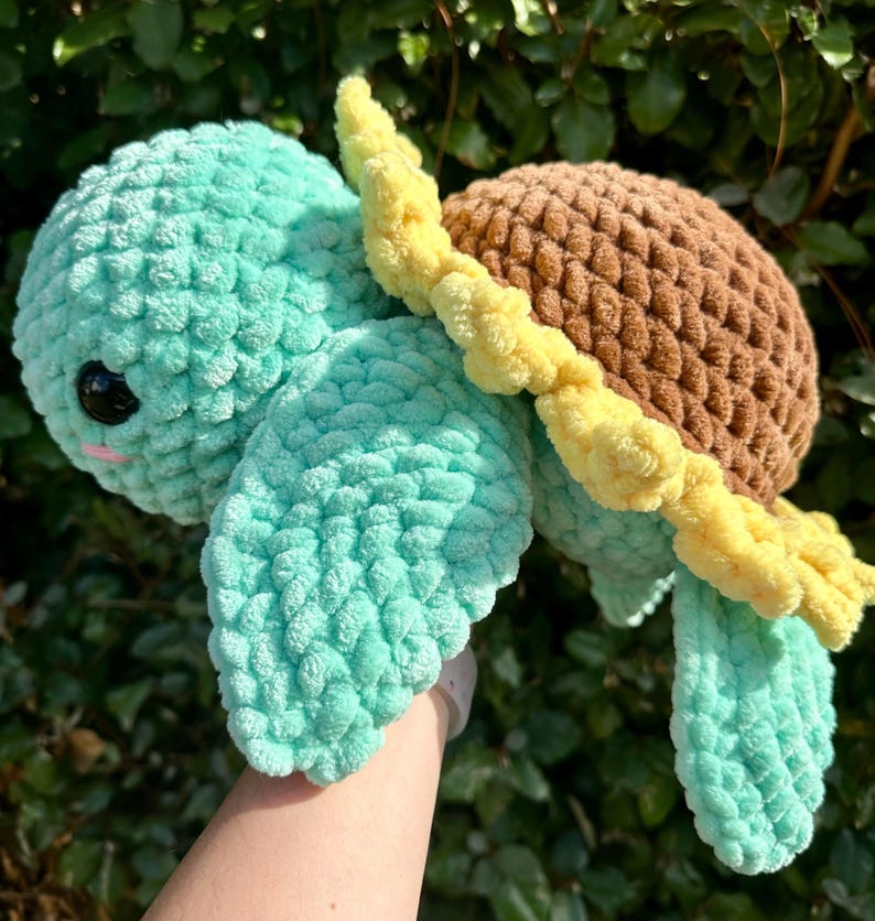 Jumbo Sunflower Turtle Plush Crochet Toy Stuffed Animal - Etsy