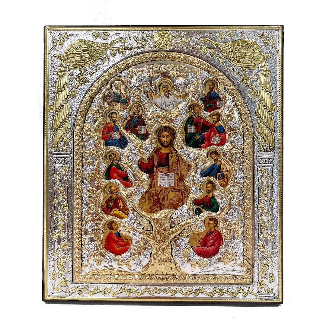 Handmade Silver Tree of Life Christian Orthodox Icon - Greek Ampelos - Etsy