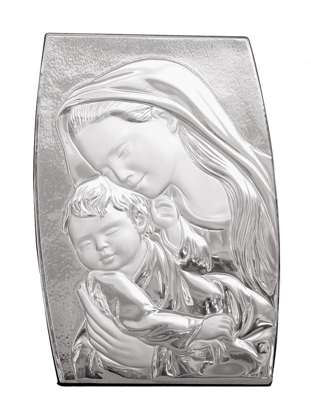 Religious Silver Icon Madonna & Child / Silver Catholic Icon Maria ...