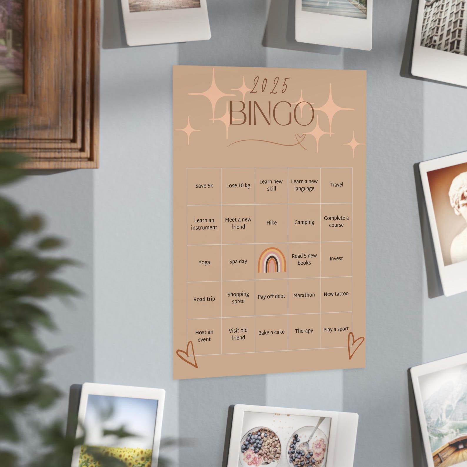 Bohemian 2025 Goal-setting Bingo Card Print - Etsy