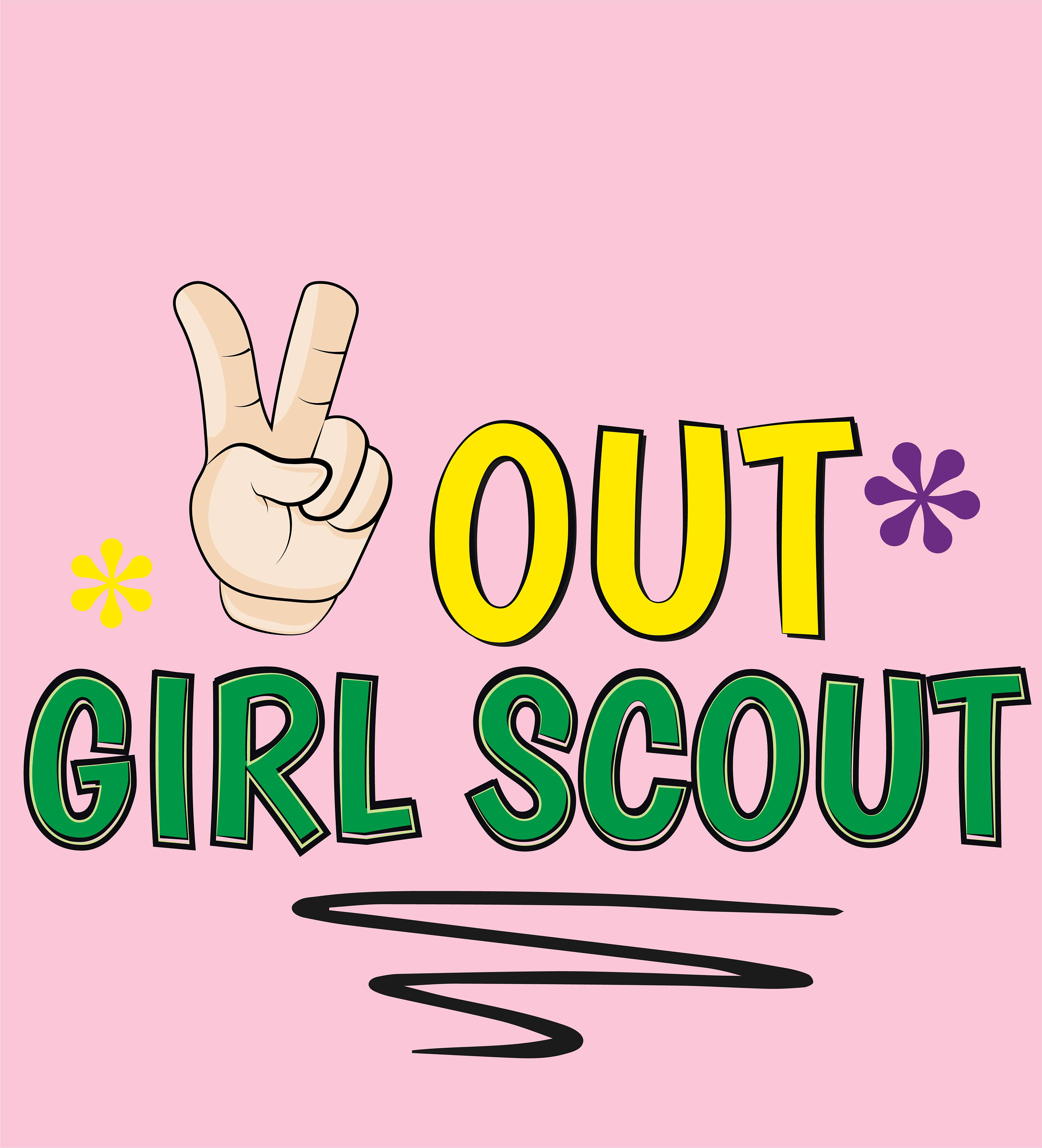 Peace Out Girl Scout, Silly Phrase, Vector and Png, Text Art - Etsy