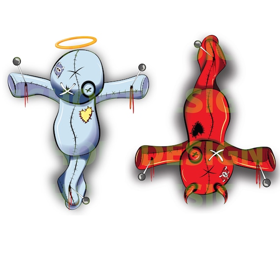 Voodoo Doll PNG Good and Evil Satan and Angel JPG | Etsy