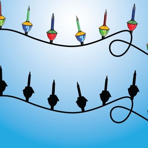 Retro Christmas Bubble Lights Graphic, Vector With Transparent ...
