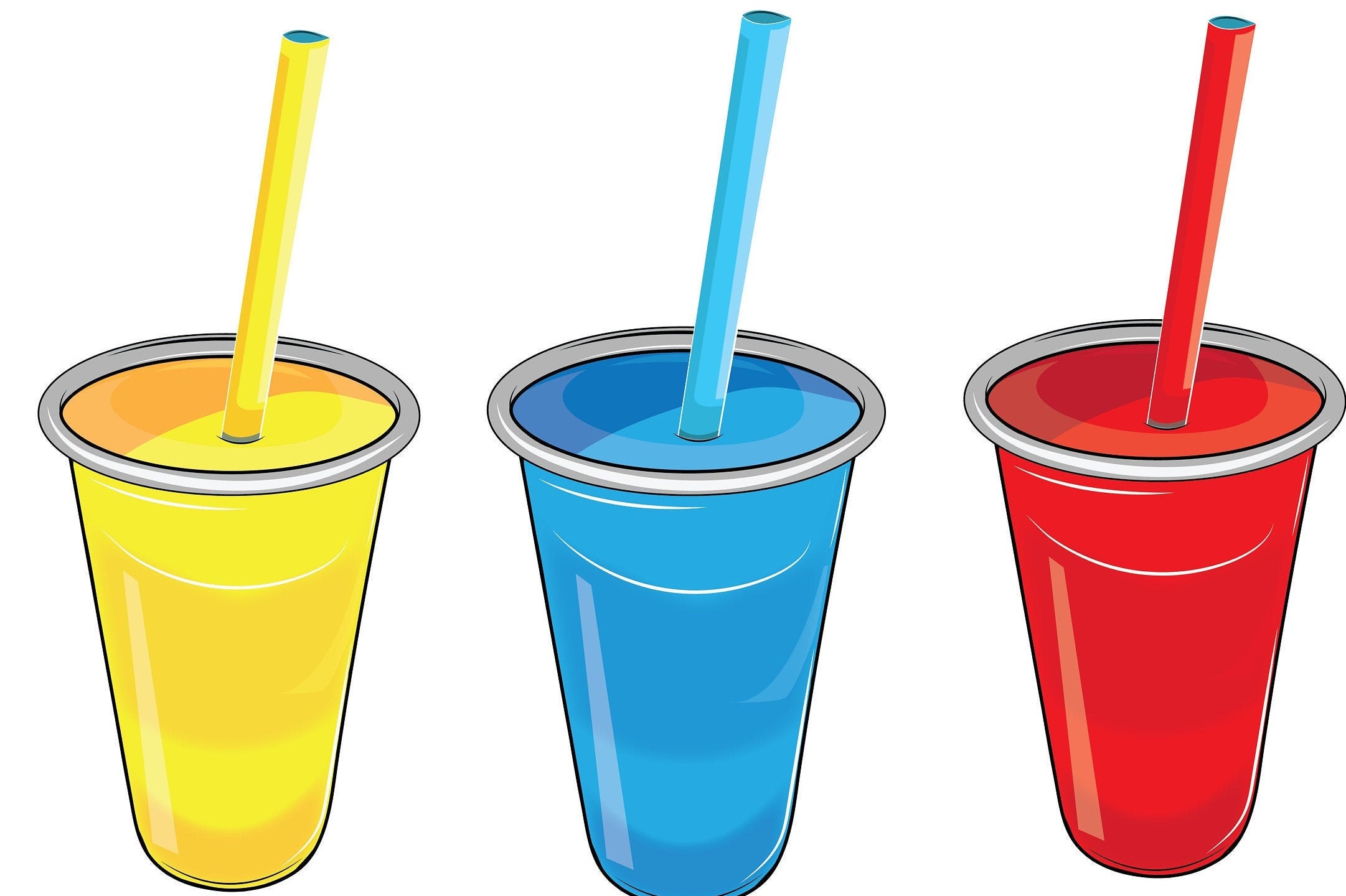 Six Vector Slushie Cups, Drinks, Vetor, Eps, Ai, Jpg, Png - Etsy