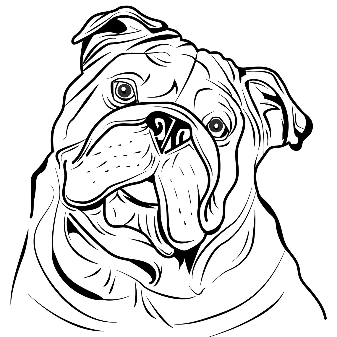 English Bulldog Outline All Vector Perfect for Any Type of Product - Etsy