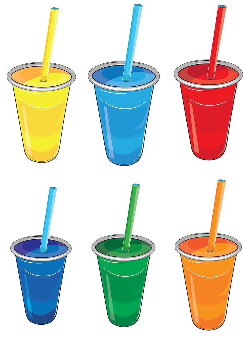 Six Vector Slushie Cups, Drinks, Vetor, Eps, Ai, Jpg, Png - Etsy