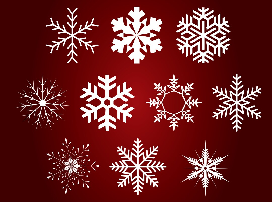 Vector Snow Flakes Instant Download of 10 Different Snow Flakes Great ...