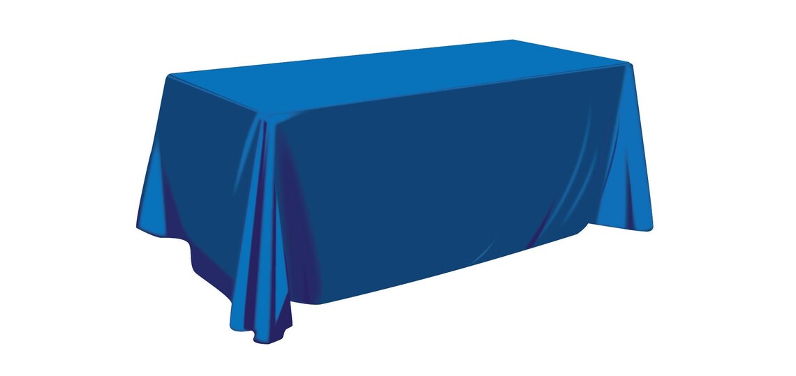 Vector Table Covered With Blue Table Cloth, Vector EPS, Png, Svg, Jpg ...