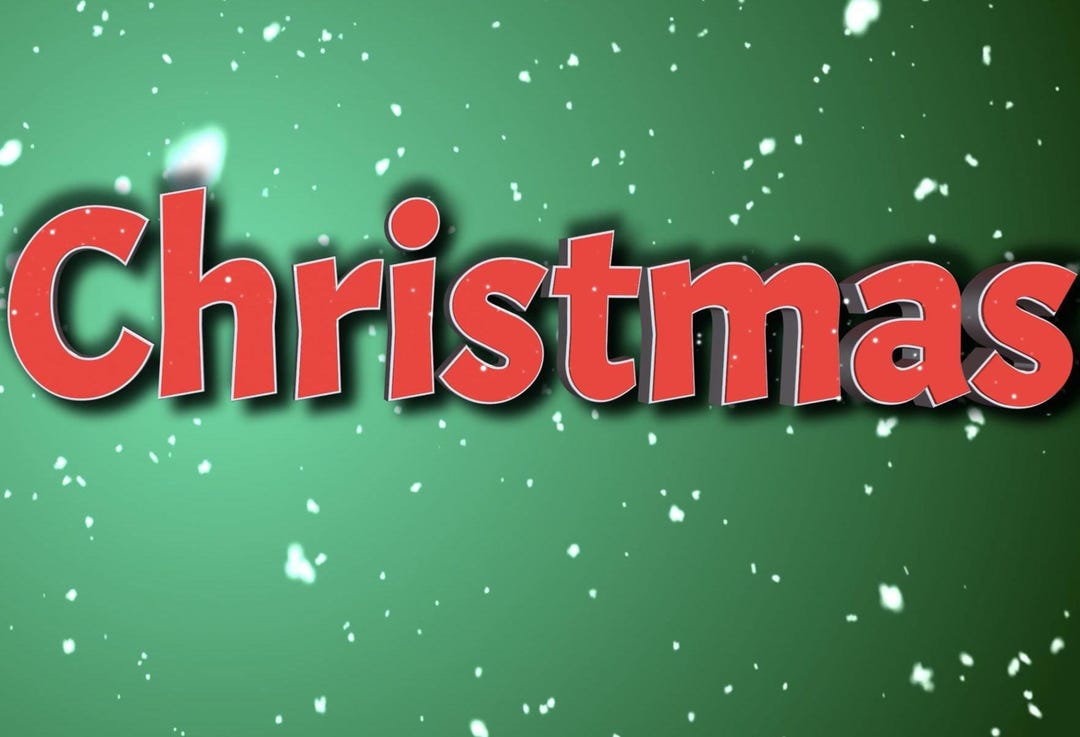 Falling Snow Animation With the Text "merry Christmas" in 3d Text, MP4 ...
