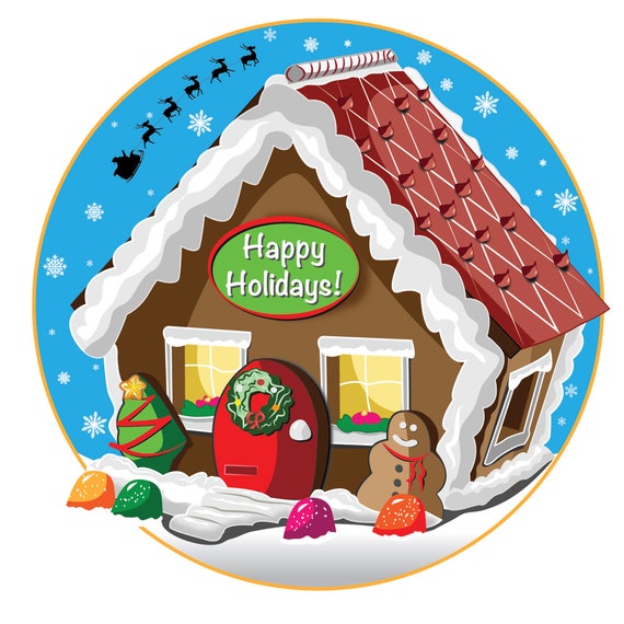 Gingerbread House Clipart Gingerbread House Clip Art | Etsy