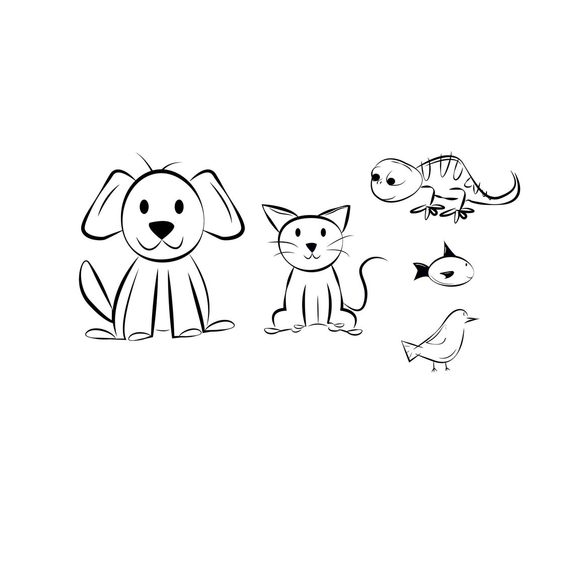 Stick figure pets EPS AI SVG jpg png animal line | Etsy