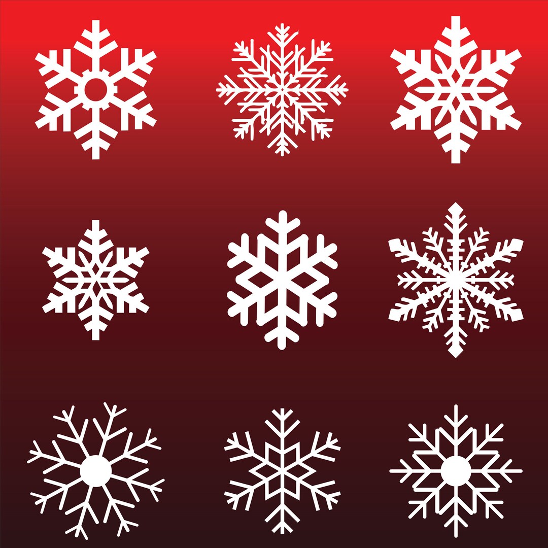 Vector Snow Flakes Instant Download of 9 Different Snow Flakes Great ...