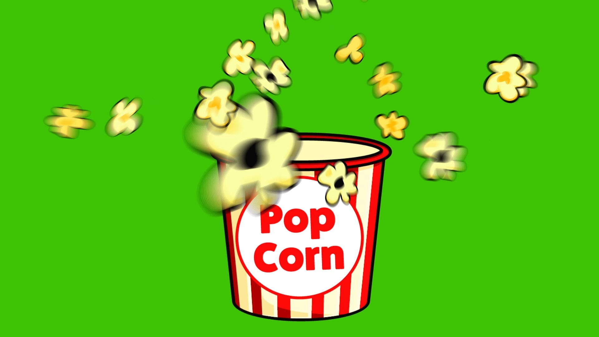 2021 Green Screen Footage of a Tub of Popcorn Zooming Out and Exploding ...
