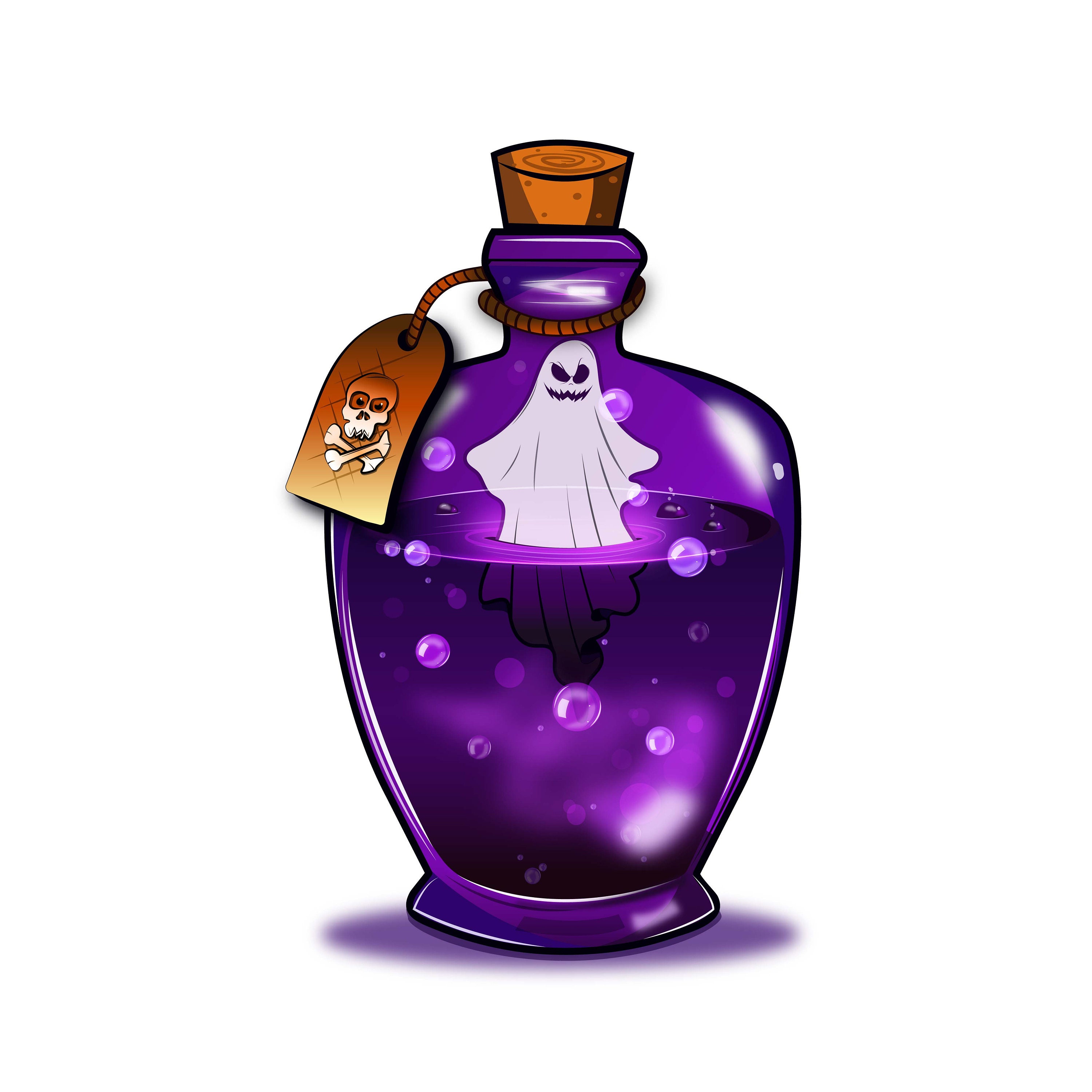 Ghost in Potion Bottle, Vector and Transparent PNG Included, Digital ...