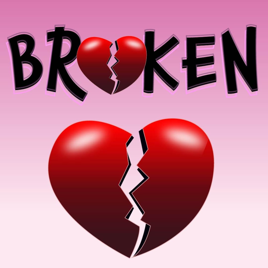 Broken Heart and Text, Vector, EPS, PNG, JPG - Etsy