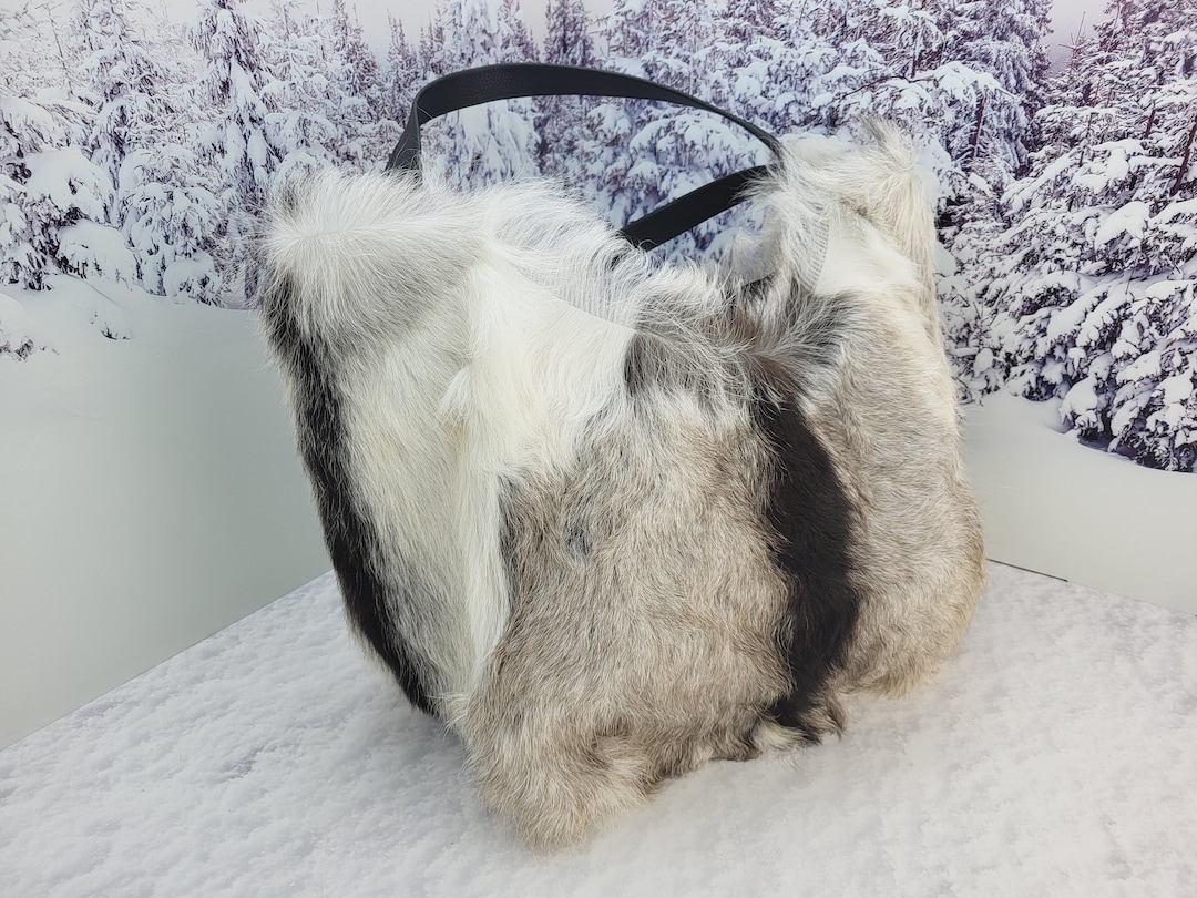 Real Goat Fur Tote Bag Big Fur Shopping Bag - Etsy