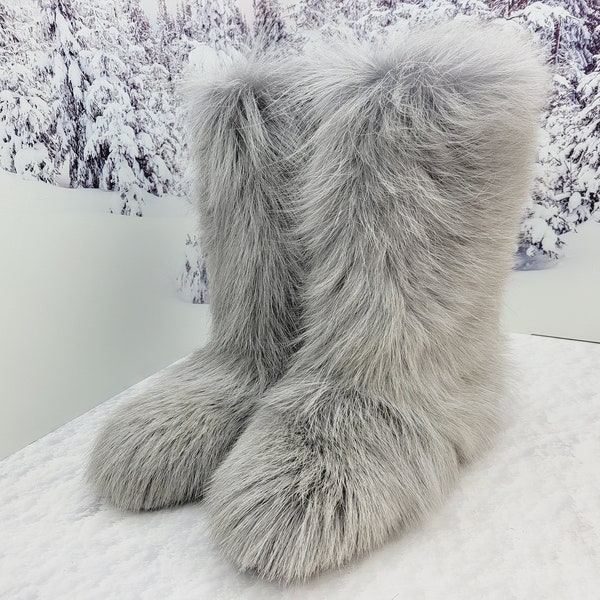 Y2k Furry Boots - Etsy