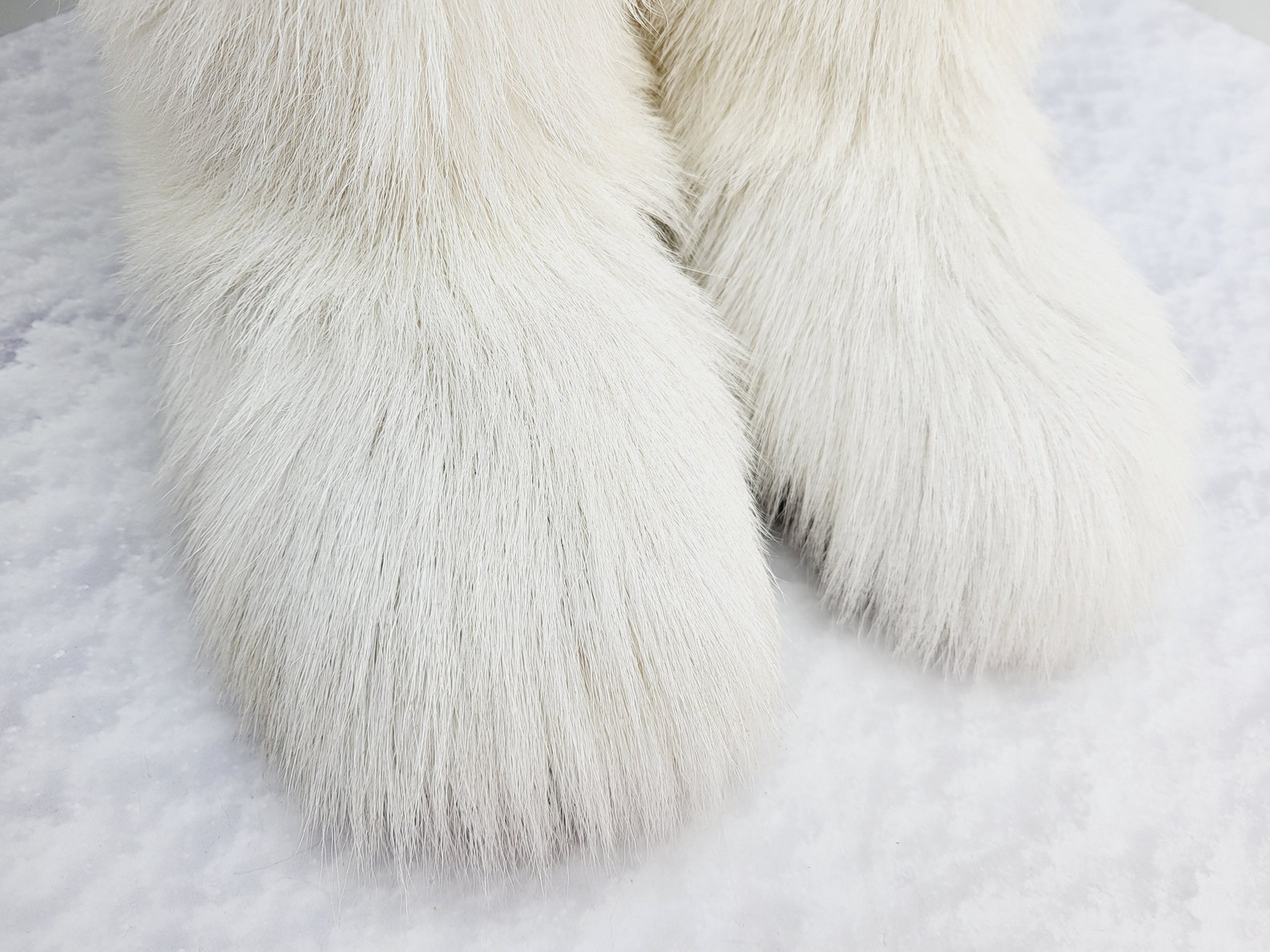 White Goat Fur Knee Yeti Fur Boots Winter High Fur Boots - Etsy