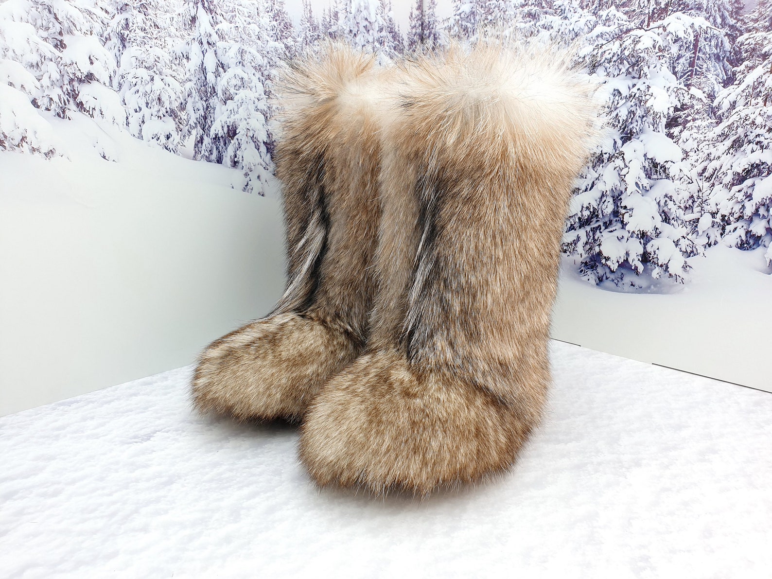Choose Own Real Goat Fur Women Winter Boots Fluffy Snow Boots Eskimo ...