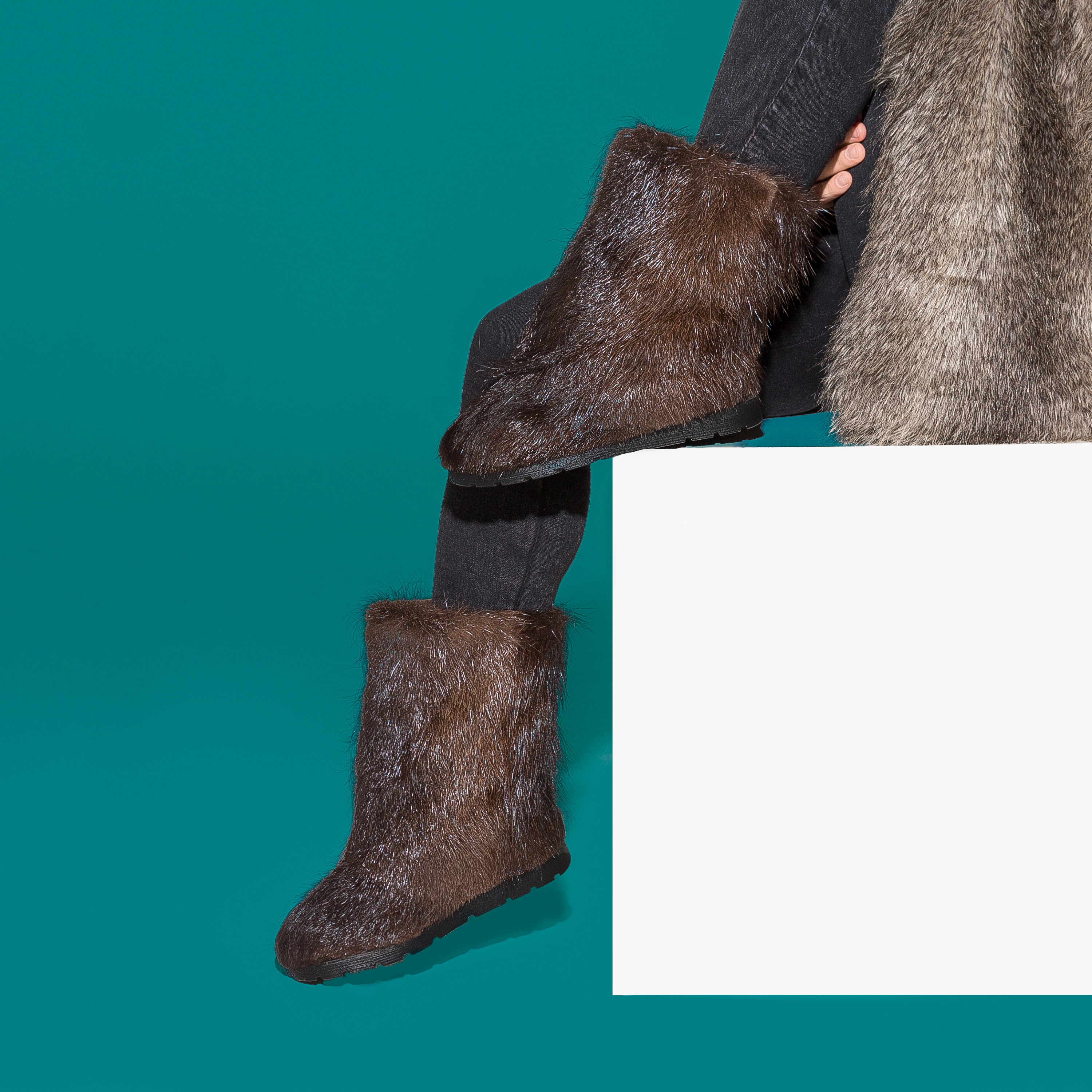 Brown Fur Boots for Women, Mukluk Boots, Yeti Boots, Furry Snow Boots ...