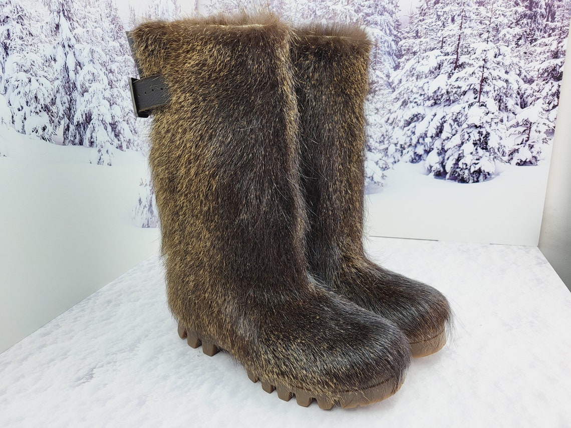 Long Fur Boots for Men Mukluksviking Boots Yeti Boots - Etsy