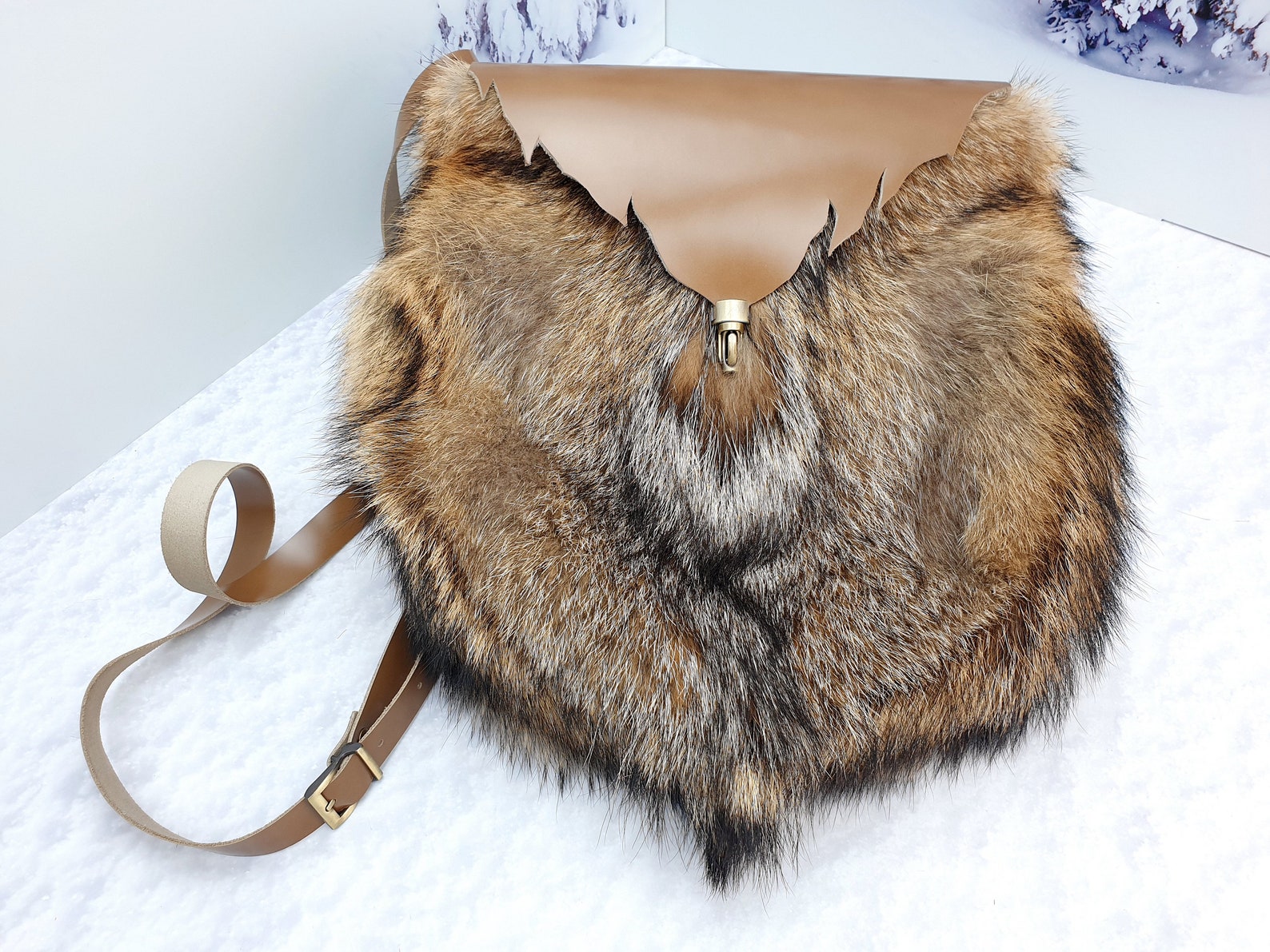 Exclusive Coyote Fur Bag Crossbody Bag Genuine Leather Purse - Etsy