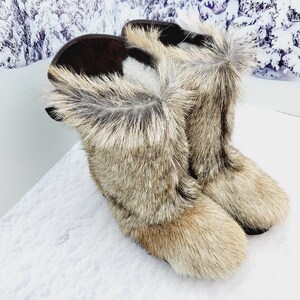 Real Goat Fur Short Men Winter Boots Mukluk Snow Boots - Etsy