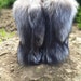 Gray Silver Fox Fur Boots Exclusive Winter Boots for Women - Etsy