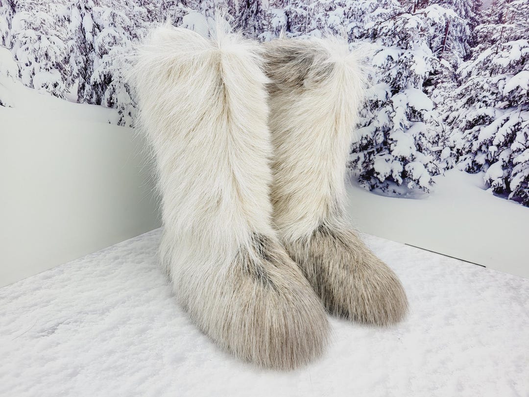 41 EU 10 US Real Goat Fur Yeti Boots for Women Winter Fur Boots - Etsy