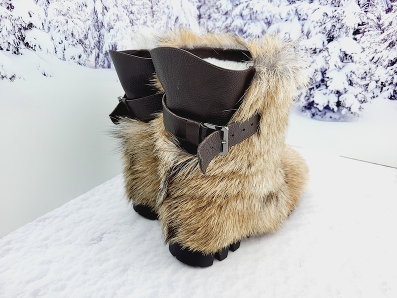 Real Goat Fur Short Men Winter Boots Mukluk Snow Boots - Etsy