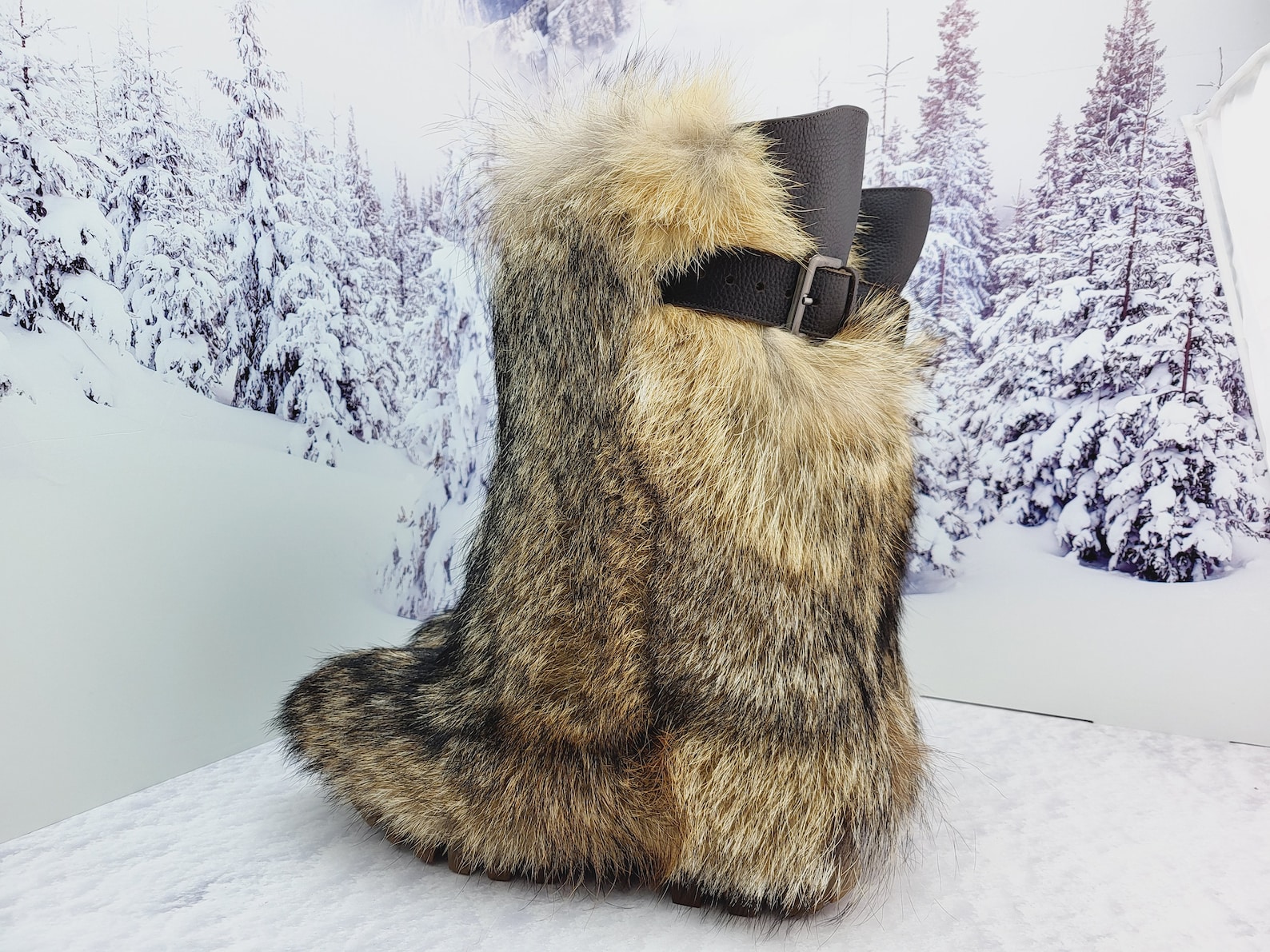 Coyote Winter Fur Boots for Men Viking Boots Eskimo Mukluk - Etsy