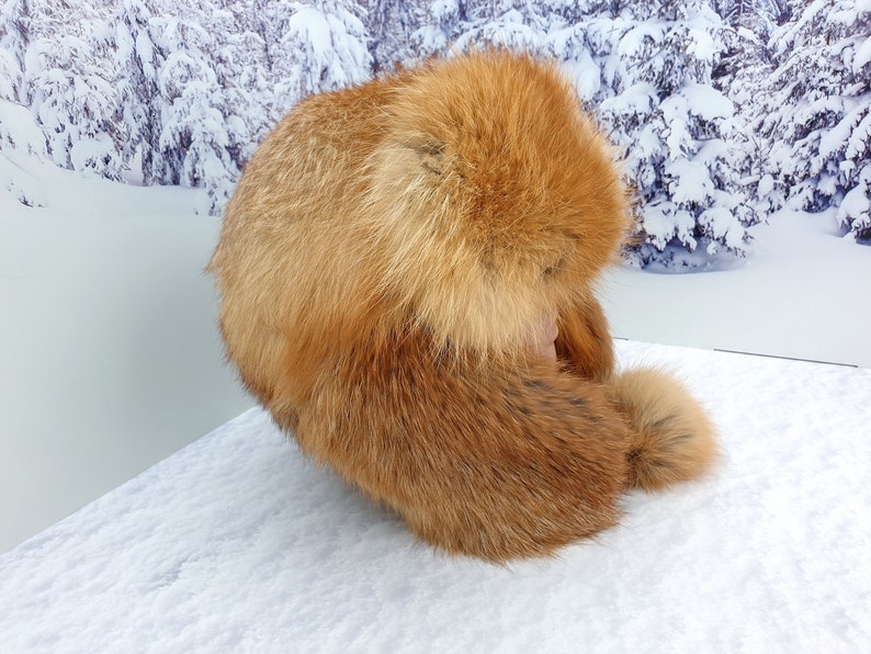 Real Red Fox Fur Women Winter Trapper Hat Ushanka Style Ears - Etsy