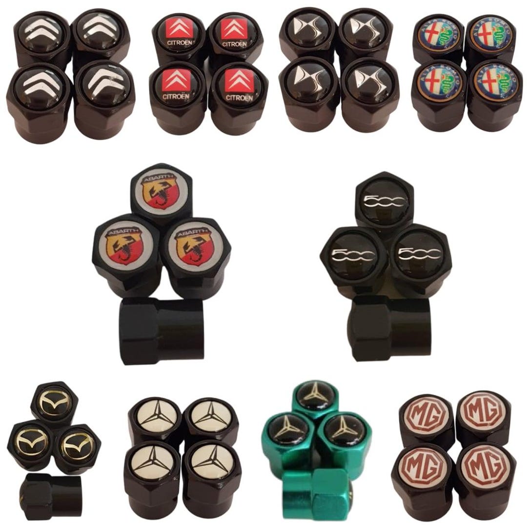 Valve Dust Caps Set of 4 for All Models Aluminum Metal Citroen, Alfa ...