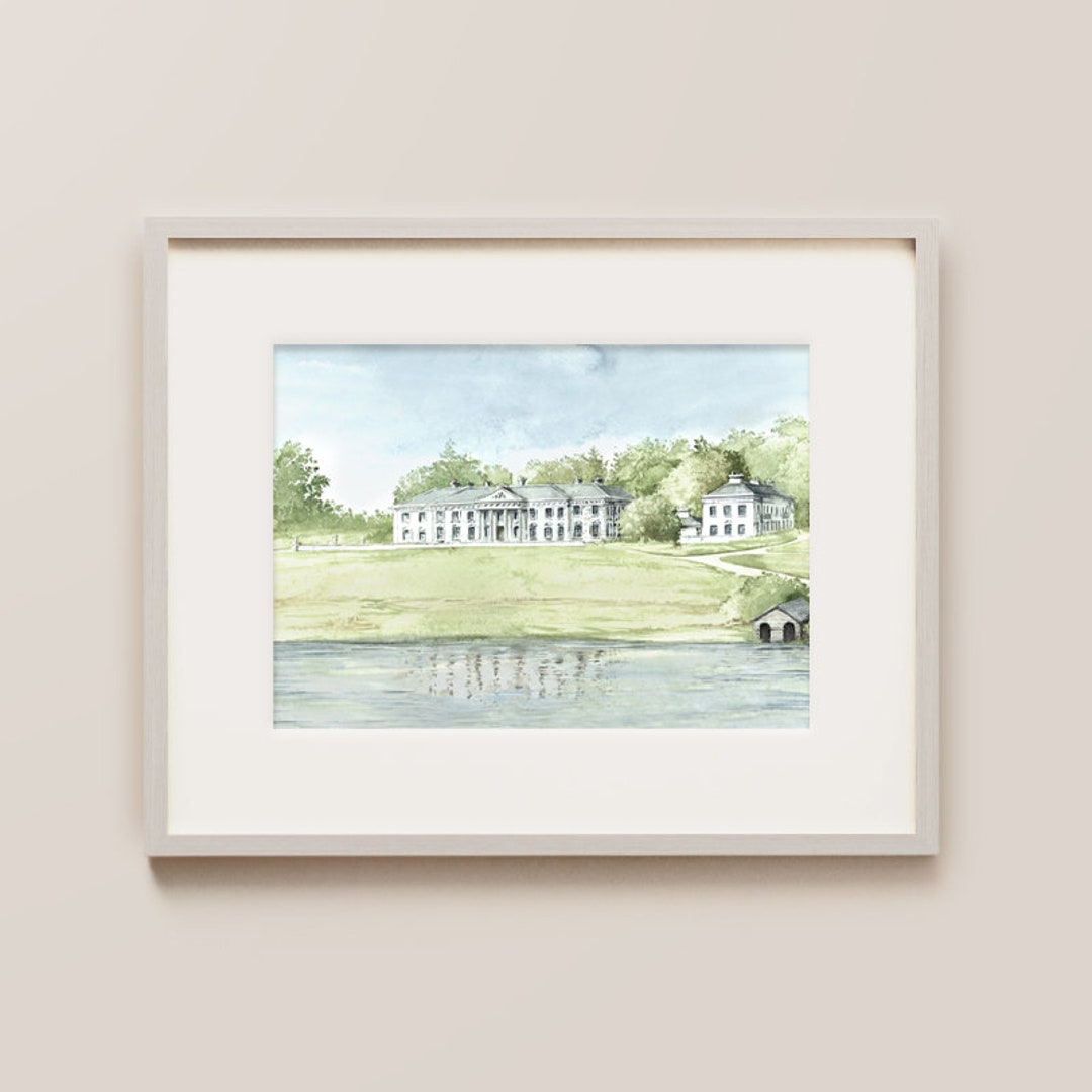 Ballyfin Demesne Watercolor Art Print, Ireland Wedding Gift - Etsy