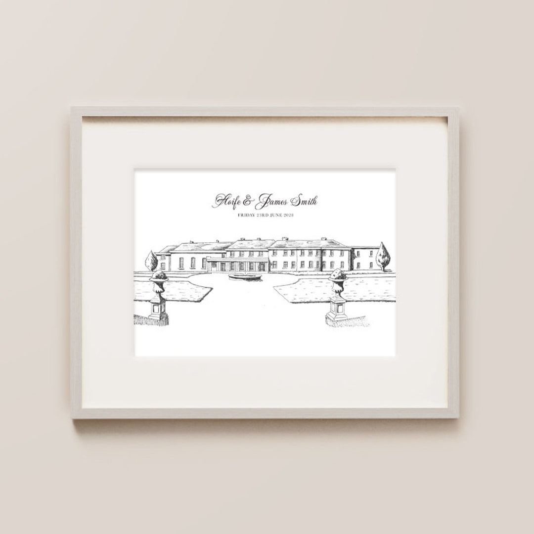 Castlemartyr Resort Art Print: Hand-drawn Wedding Venue Illustration - Etsy