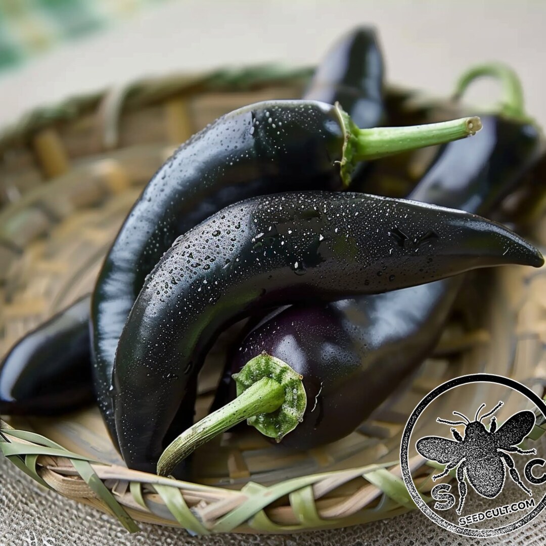 Count Dracula Pepper Seeds, Black Gothic Fang Hot Peppers, Capsicum ...