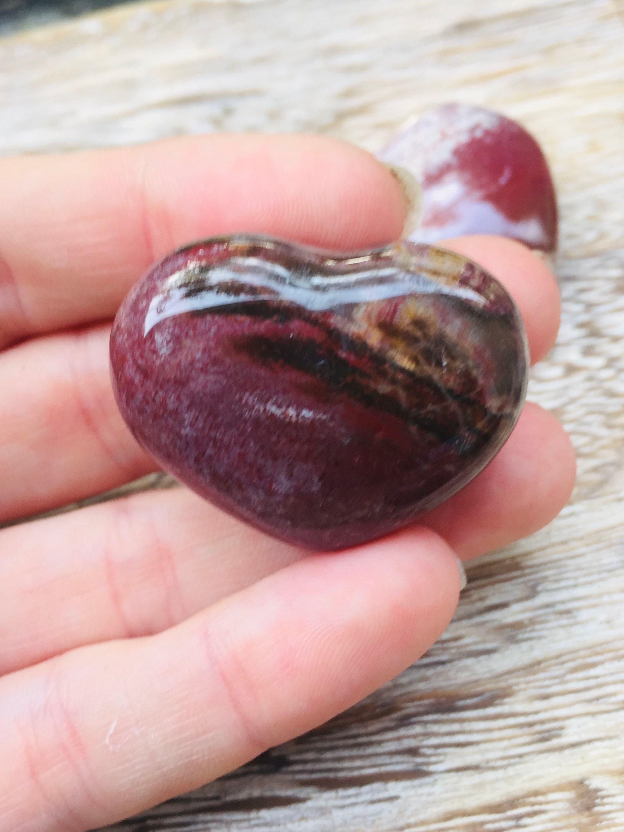 Rare Ancient Fossilized Xylopal Large Puffy Hearts Gemstones Jewelry ...