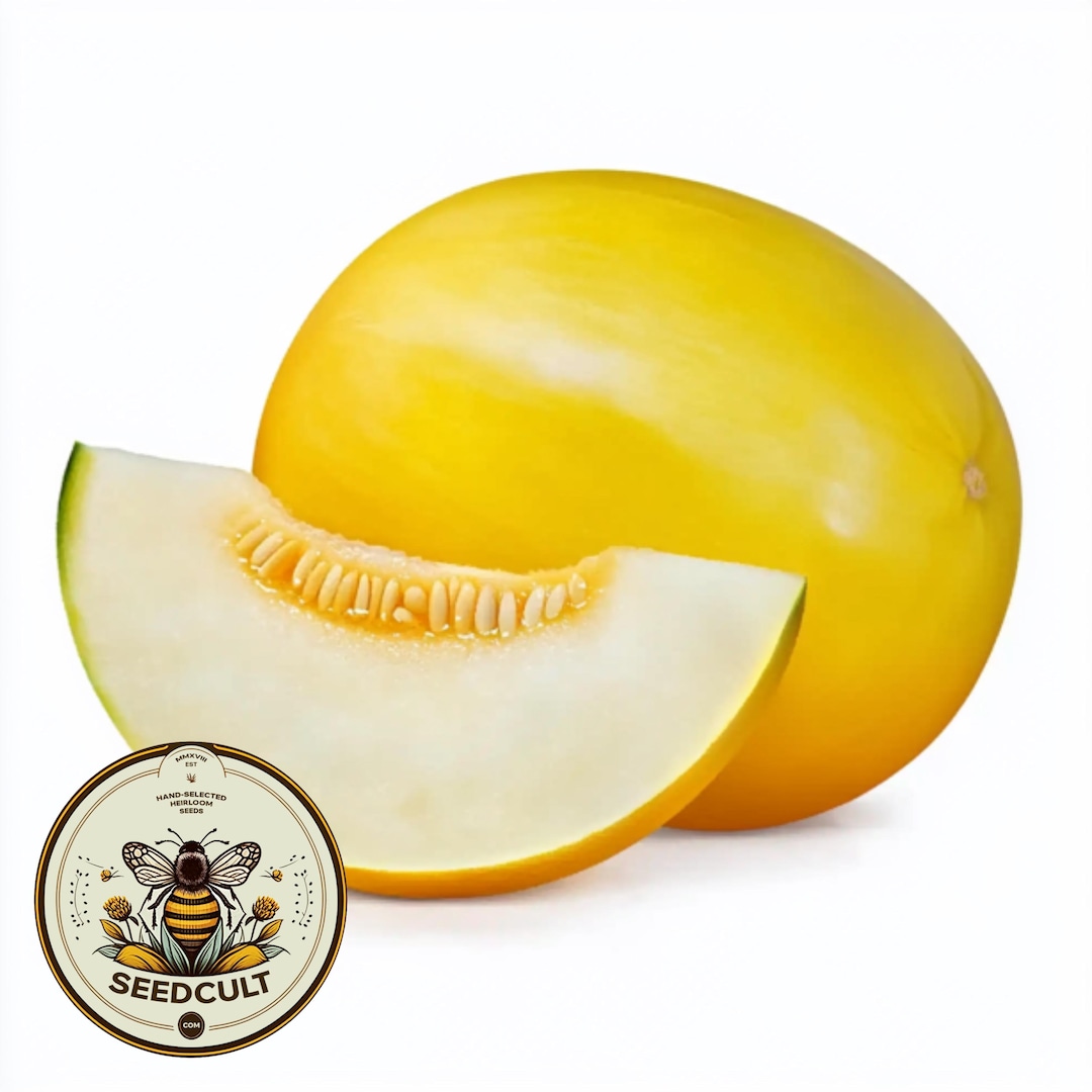 Golden Delicious Melon, Gold Skin, Cream Flesh Honeydew Melon Seeds ...