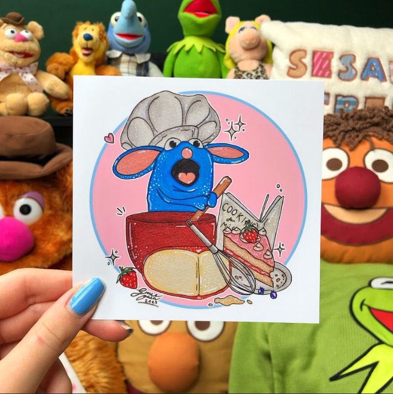 Tutter Mouse Baking, A6 Mini Print by Graceowenart 5 X 5 Inches, Art ...